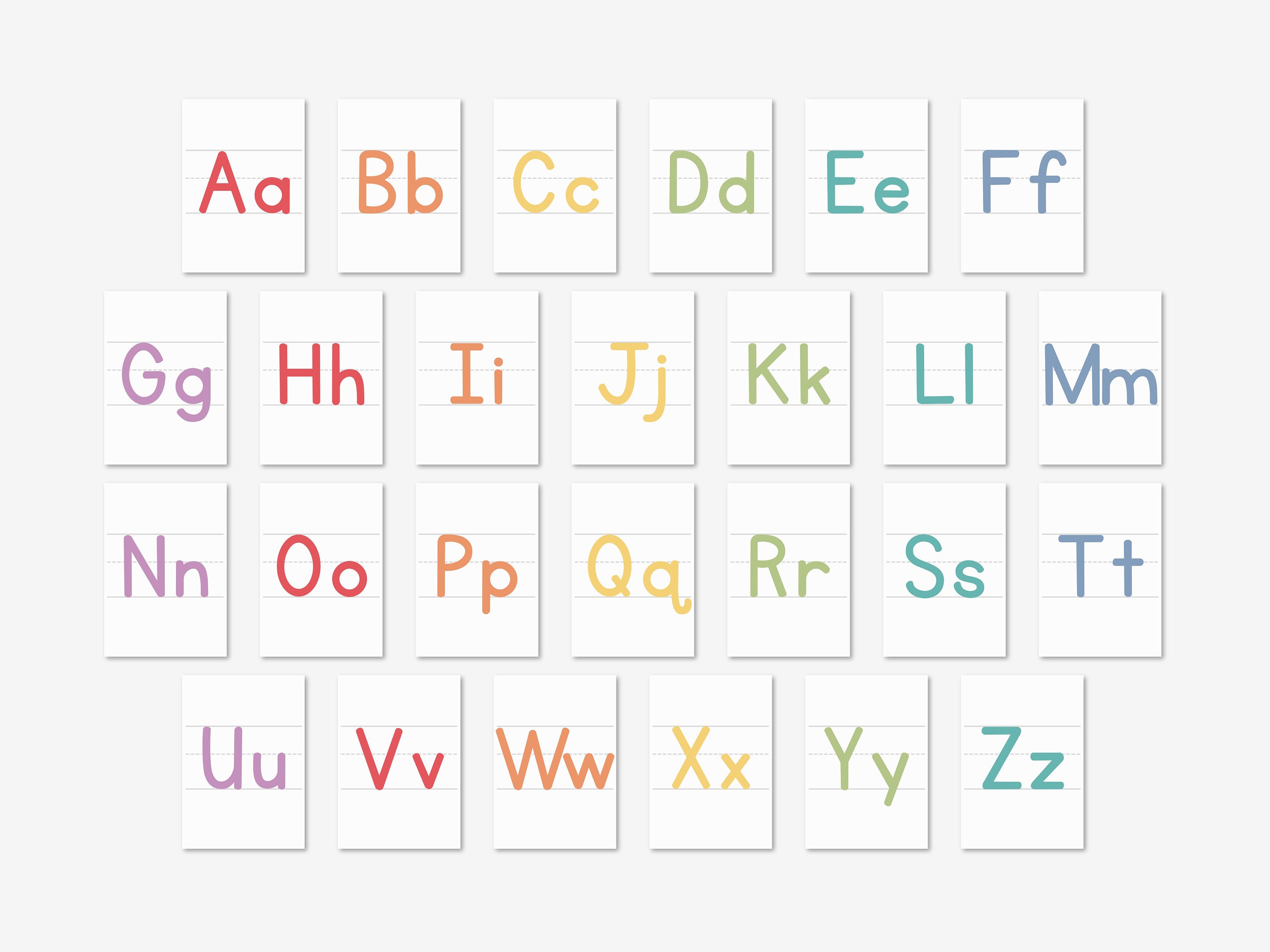 Printable ABC Flashcards, Kids Handwriting Practice Cards, Printing ...