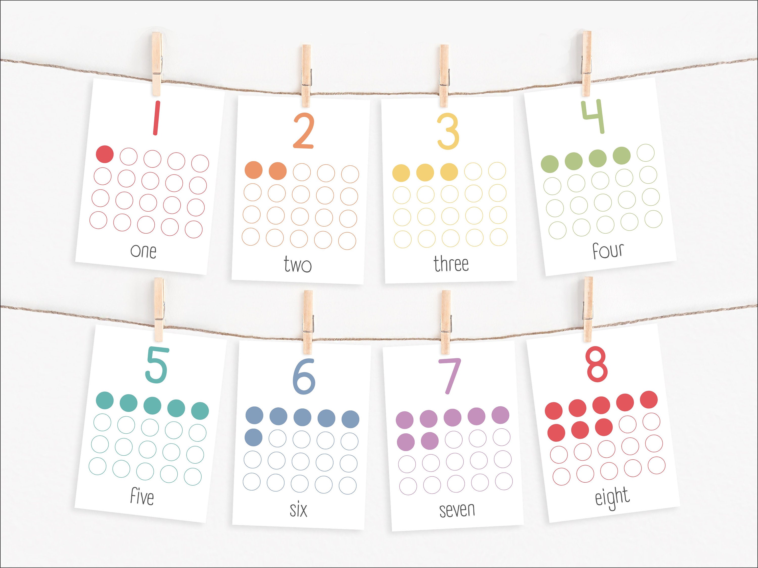 Printable Numbers 1-20 Flashcards, Kids Counting Practice Cards ...