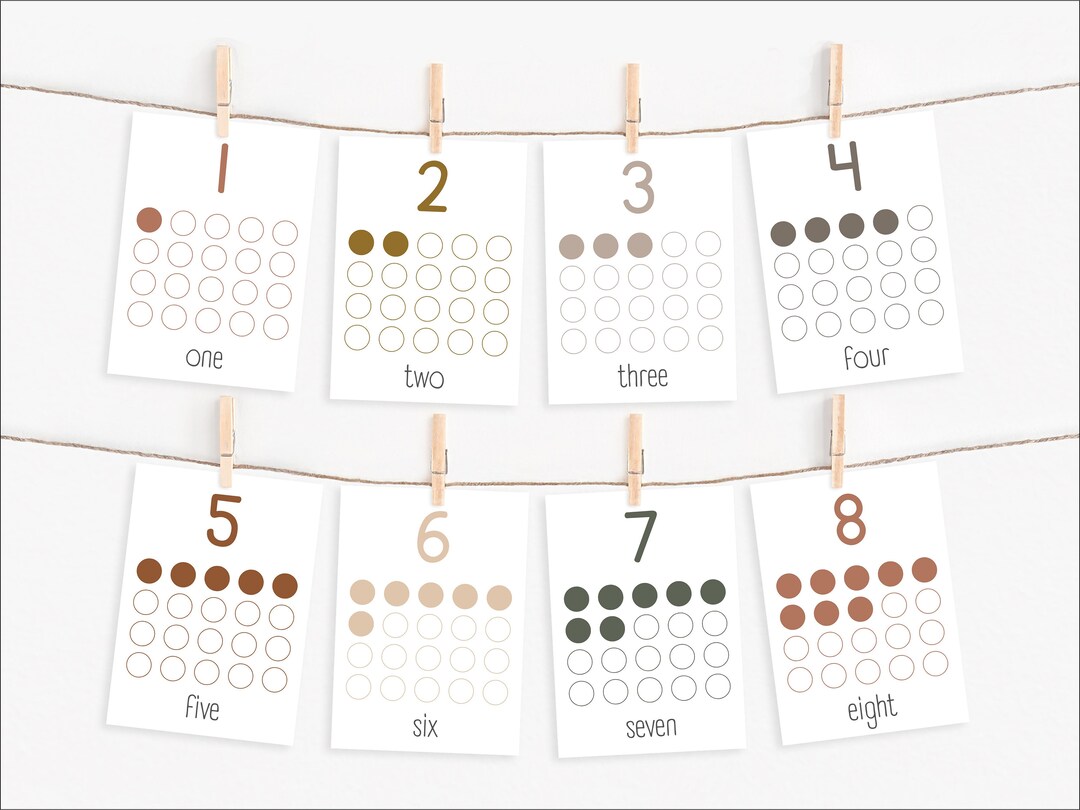 Printable Numbers 1-20 Flashcards, Kids Counting Practice Cards ...