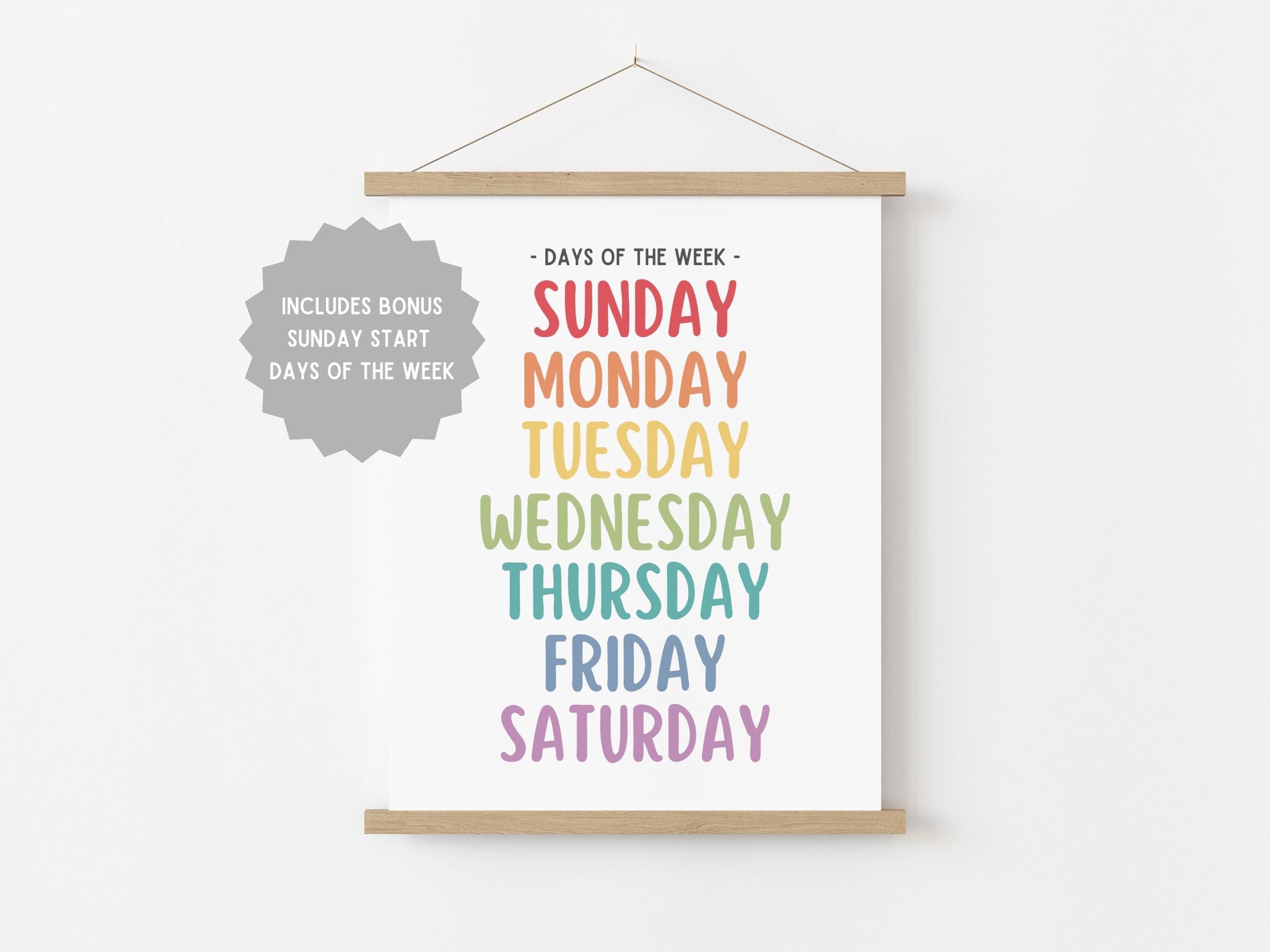 Set of 8 Educational Poster Bundle, Rainbow Preschool Classroom Prints ...