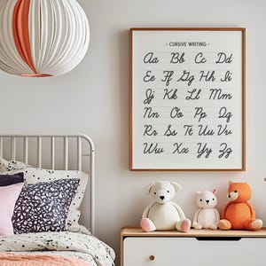 Cursive Writing Alphabet Poster, Handwriting Letters Chart, Educational ...