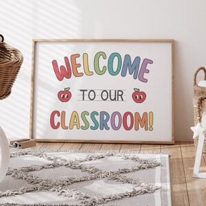 Rainbow Classroom Welcome Sign, Back to School Classroom Decor, Teacher ...
