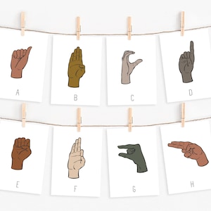 26 Printable Sign Language Alphabet Flashcards, Kids Neutral Learn to ...
