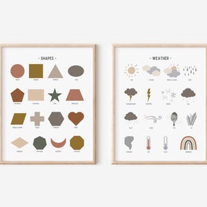 Set of 10 Educational Posters Bundle, Neutral Preschool Classroom ...