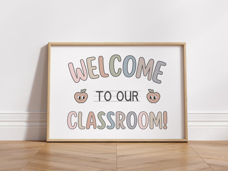 Pastel Classroom Welcome Sign, Back to School Classroom Decor, Teacher ...