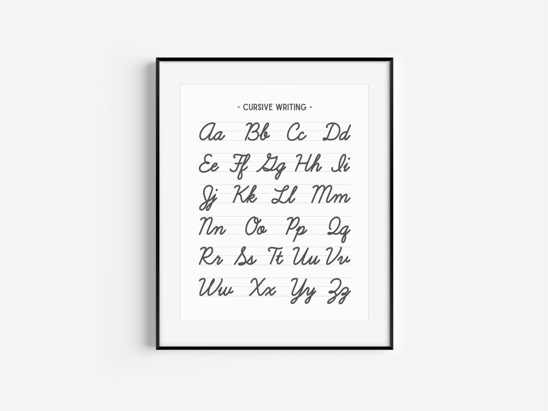 Cursive Writing Alphabet Poster, Handwriting Letters Chart, Educational ...