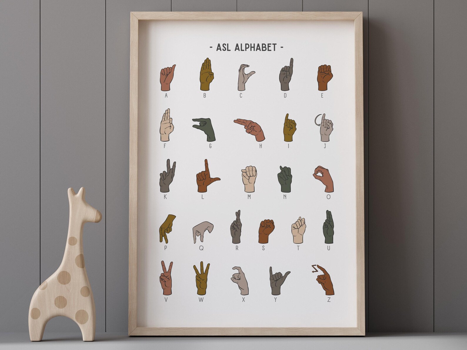 Sign Language Alphabet Neutral Print, Learn to Sign ASL Letters ...