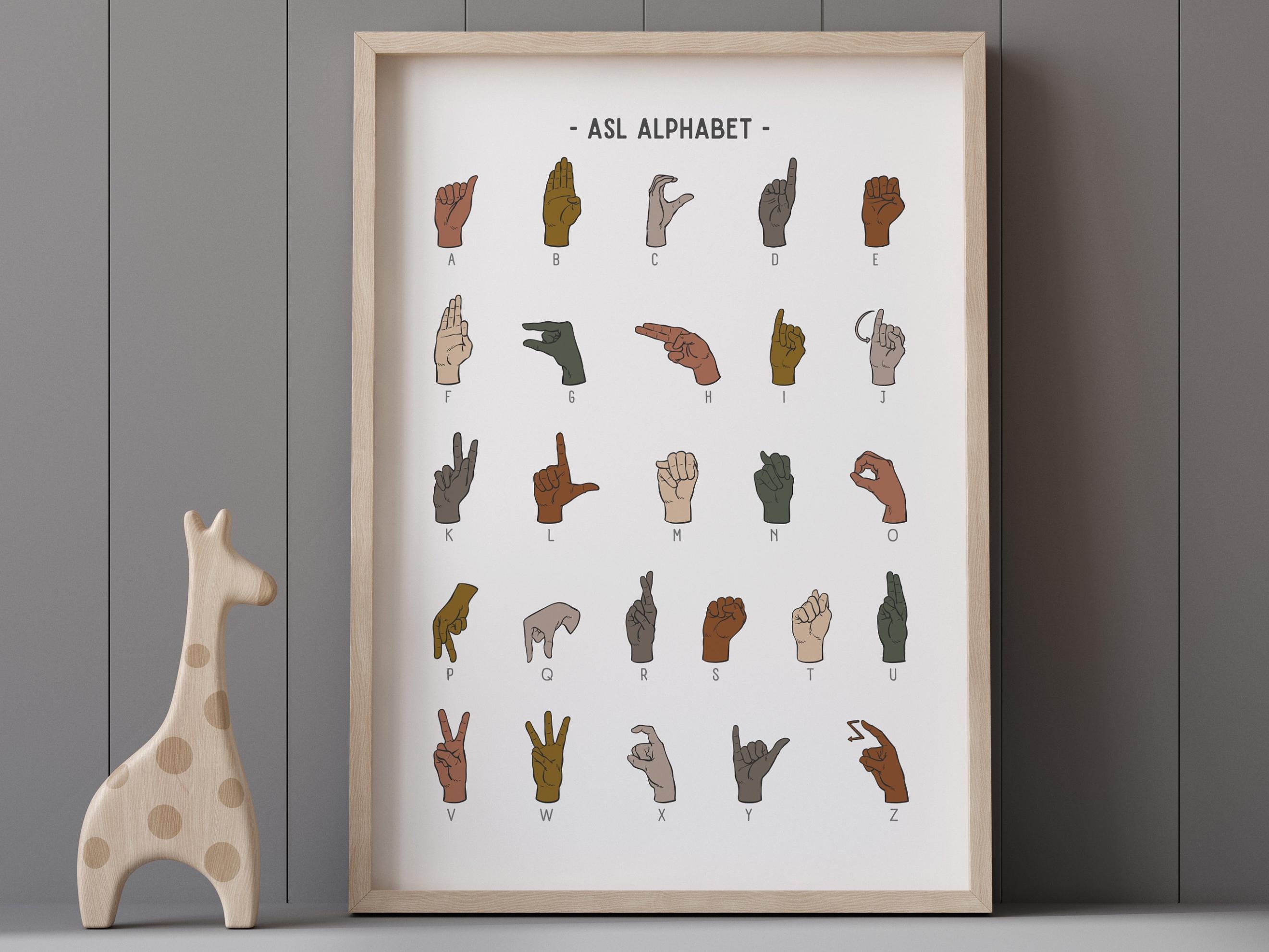 Sign Language Alphabet Neutral Print, Learn to Sign ASL Letters ...