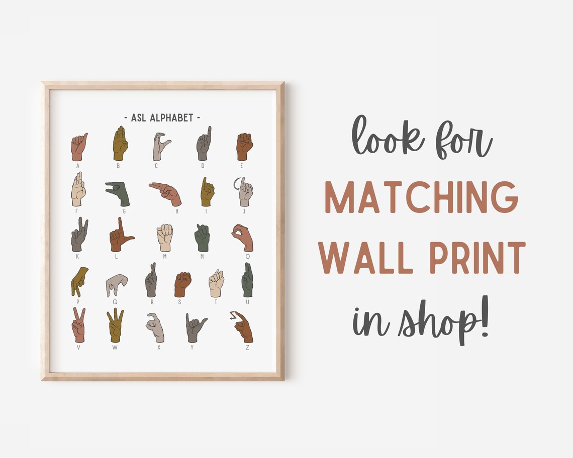 26 Printable Sign Language Alphabet Flashcards, Kids Neutral Learn to ...