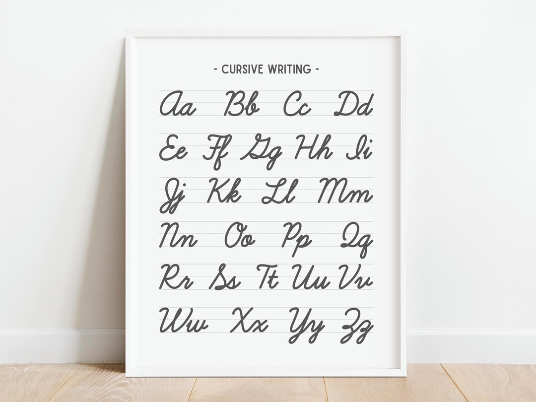 Cursive Writing Alphabet Poster, Handwriting Letters Chart, Educational ...