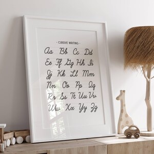 Cursive Writing Alphabet Poster, Handwriting Letters Chart, Educational ...