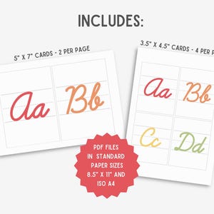 Printable Cursive Writing ABC Flashcards, Kids Preschool Handwriting ...