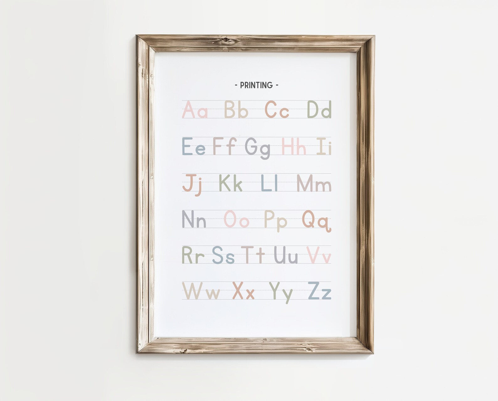 Printing Alphabet Pastel Poster, Letters Print, Kids Educational Wall ...