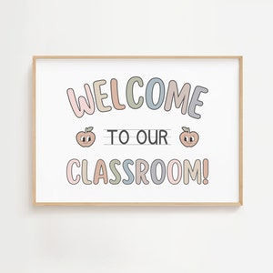 Pastel Classroom Welcome Sign, Back to School Classroom Decor, Teacher ...