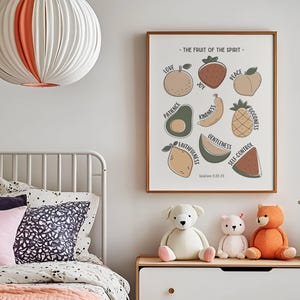 Fruit of the Spirit Poster, Neutral Christian Poster for Kids, Bible ...