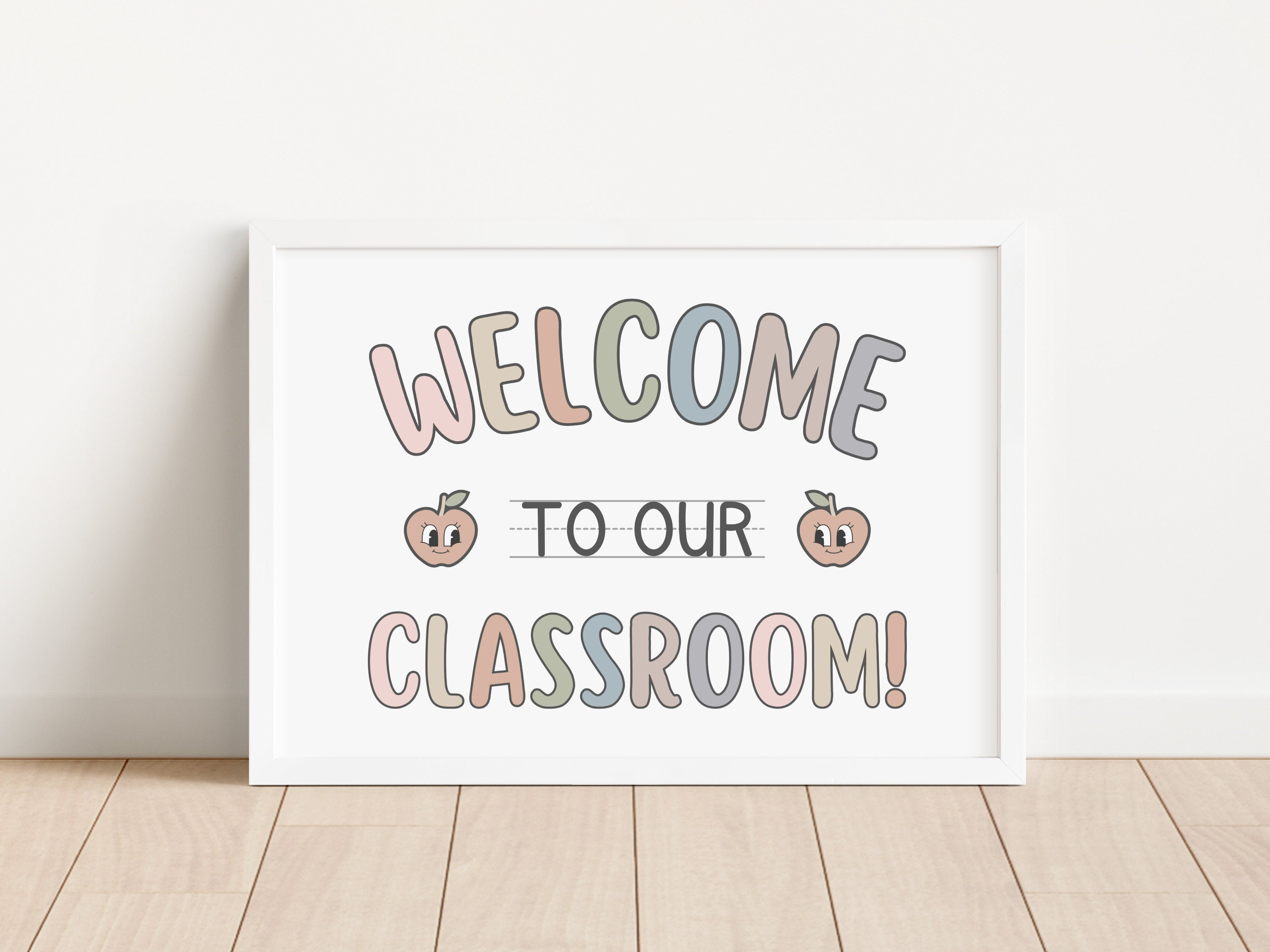 Pastel Classroom Welcome Sign, Back to School Classroom Decor, Teacher ...