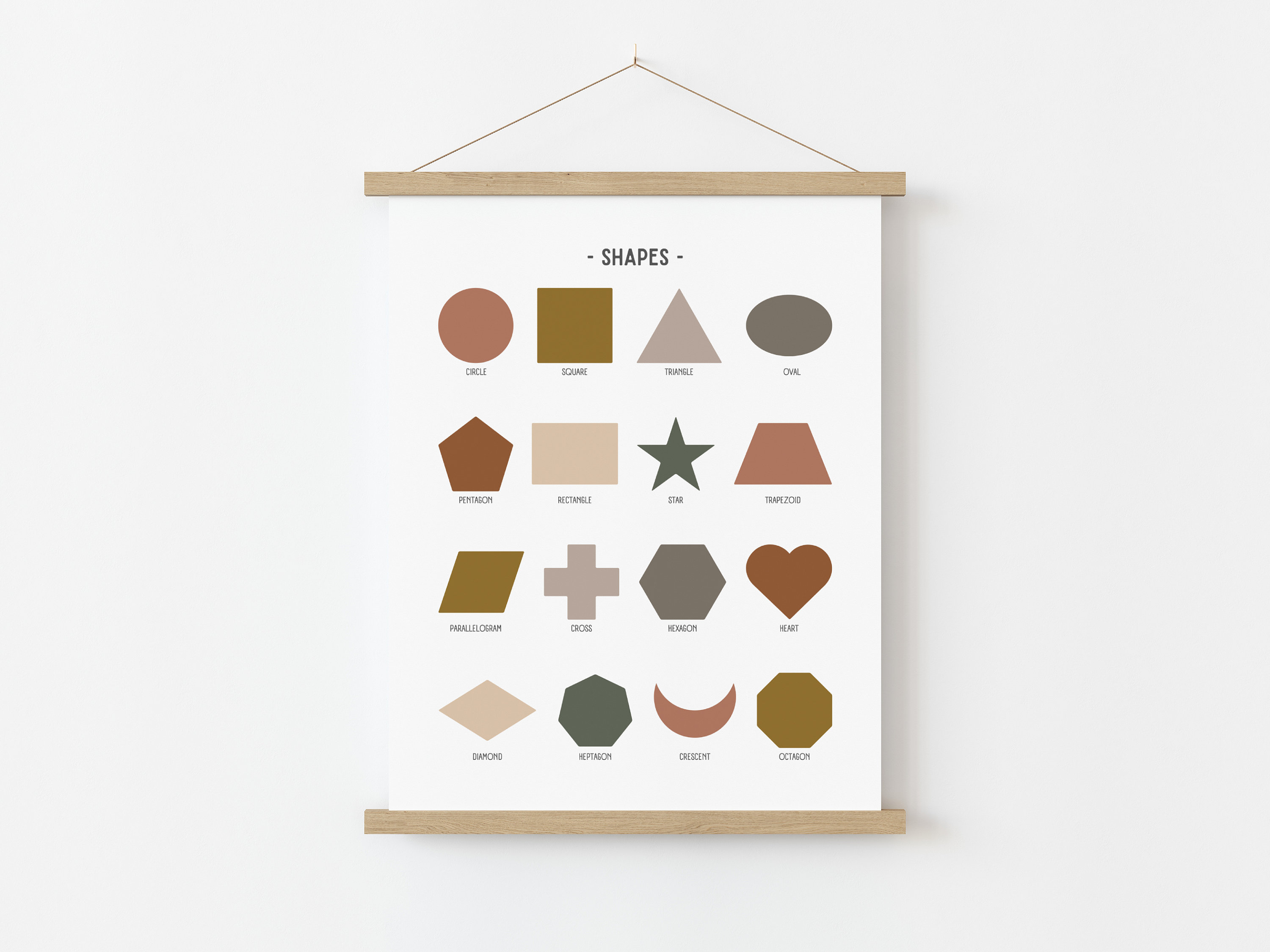 Geometric 2D Shapes Neutral Print, Educational Wall Art, Homeschool ...