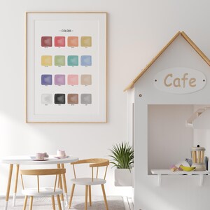 Colors Print, Colour Chart Poster, Educational Wall Art, Homeschool ...