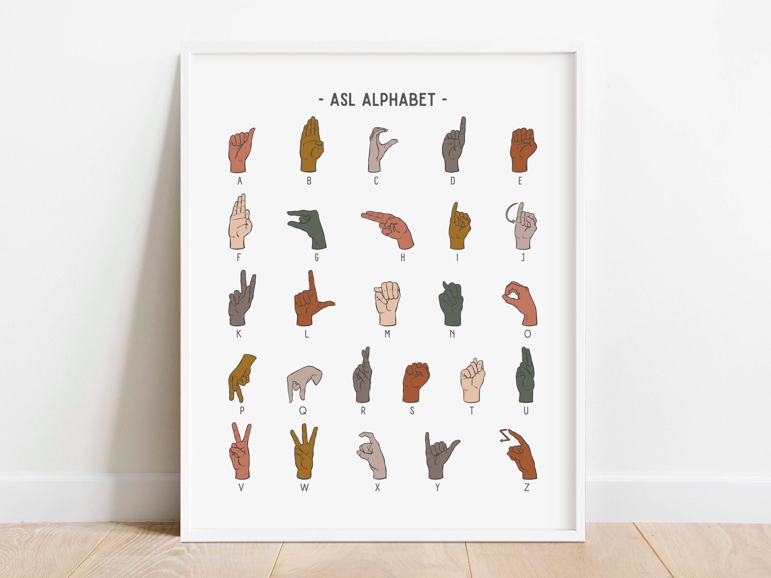 Sign Language Alphabet Neutral Print, Learn to Sign ASL Letters ...
