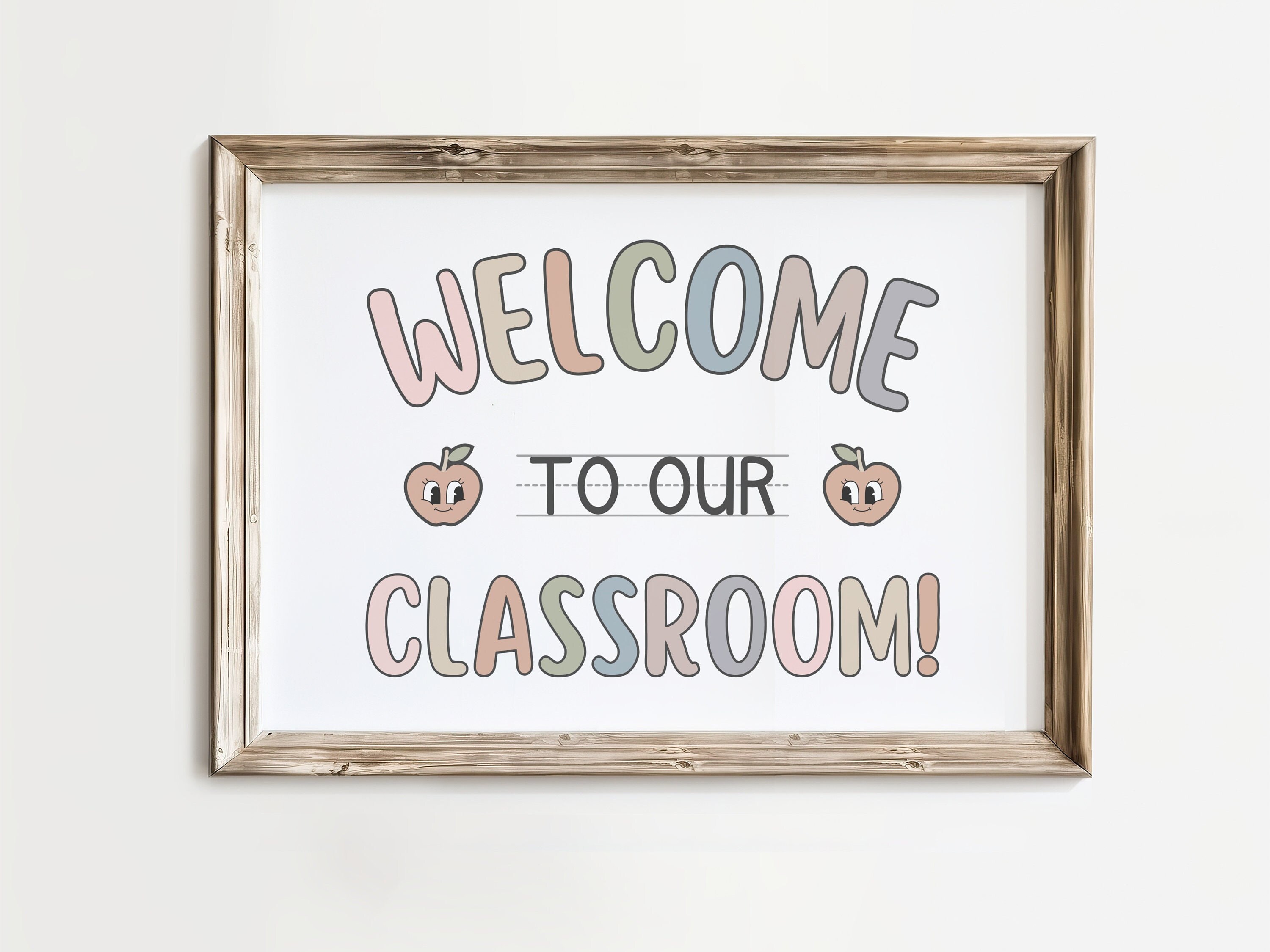 Pastel Classroom Welcome Sign, Back to School Classroom Decor, Teacher ...
