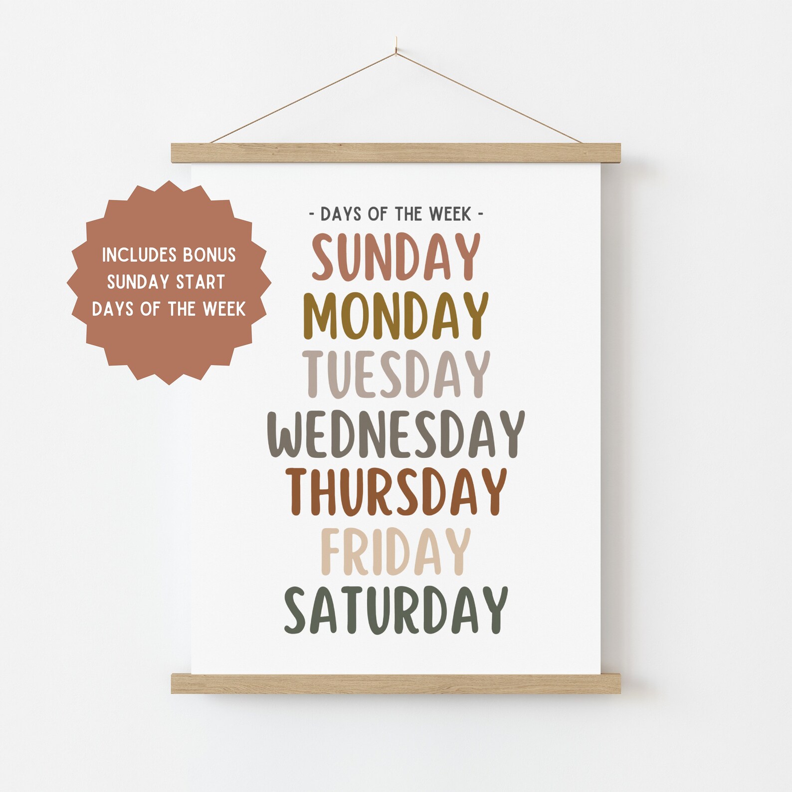 Set of 12 Neutral Boho Educational Posters, Toddler Preschool Classroom ...