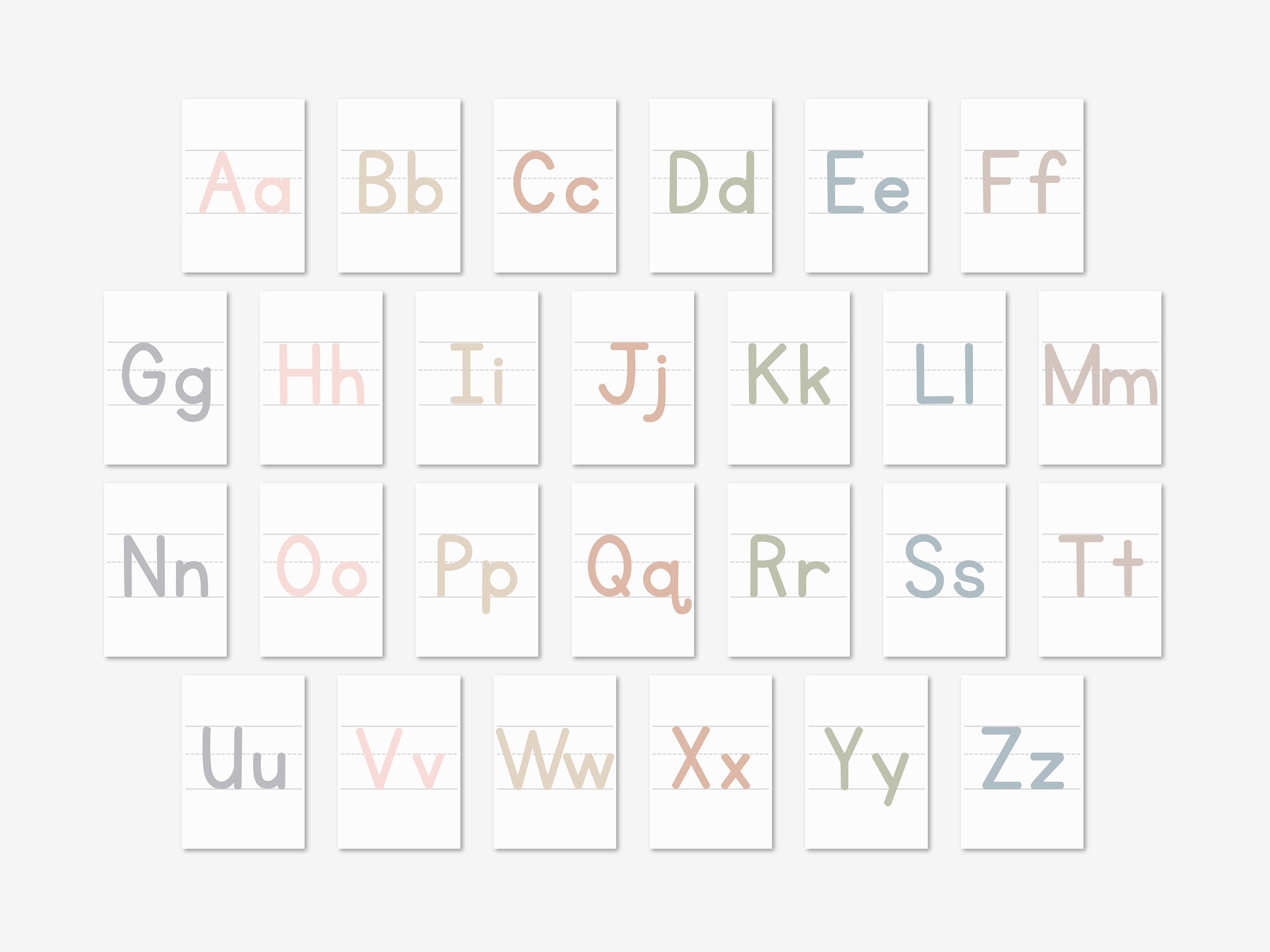 Printable ABC Flashcards, Kids Handwriting Practice Cards, Printing ...