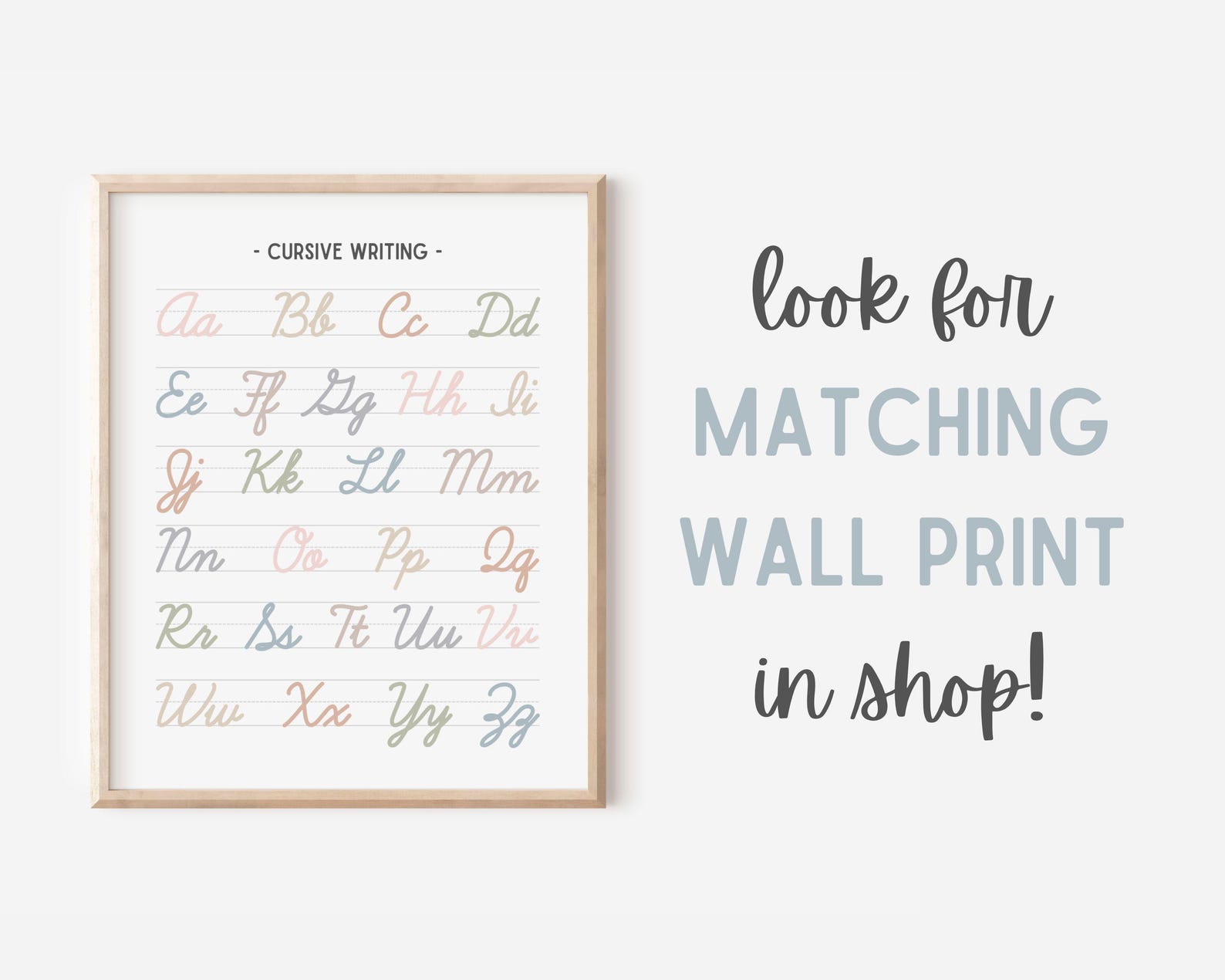 Printable Cursive Writing ABC Flashcards, Kids Preschool Handwriting ...