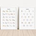 Set of 2 Handwriting Charts Alphabet Numbers Muted Rainbow Posters ...