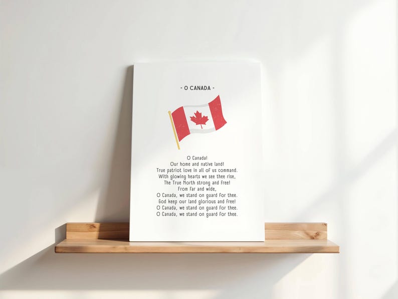 O Canada National Anthem Poster, Canadian Flag Poster, Canadian History ...