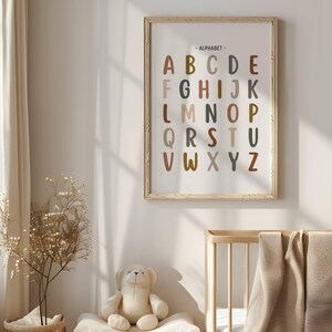 Neutral Boho Alphabet Poster, Abcs Nursery Print, Educational Poster ...
