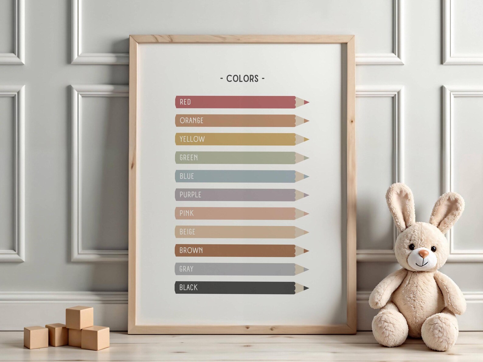 Muted Colors Educational Poster, Colours Print, Printable Homeschool ...