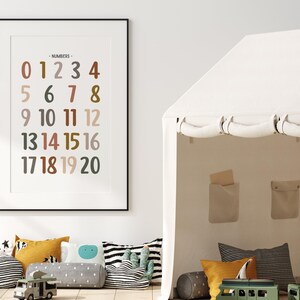 Numbers Neutral Print, Counting Poster, Educational Wall Art ...
