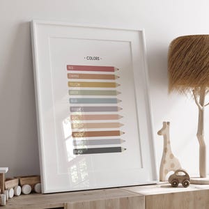 Muted Colors Educational Poster, Colours Print, Printable Homeschool ...