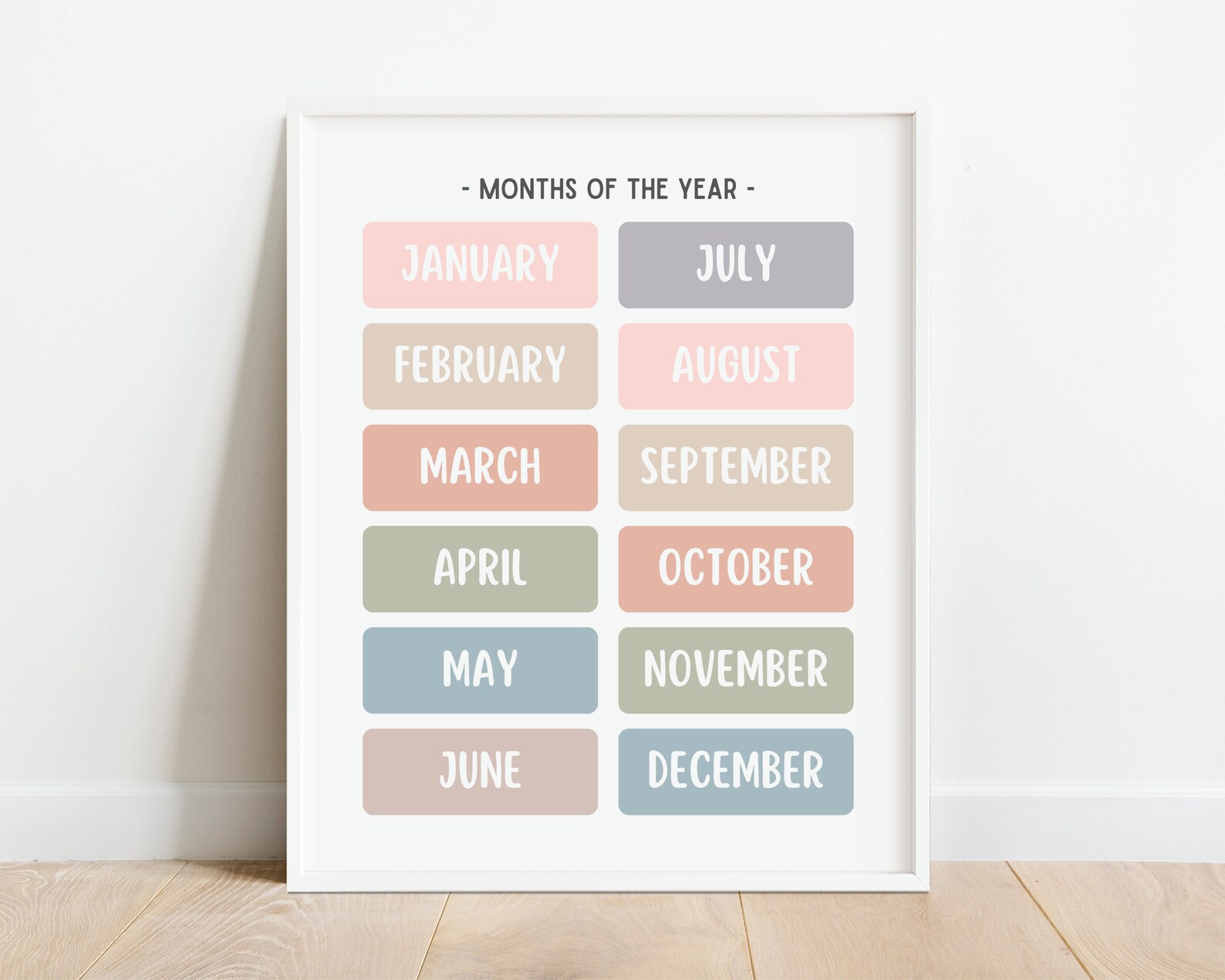 Months of the Year Pastel Print, Educational Poster, Homeschool ...