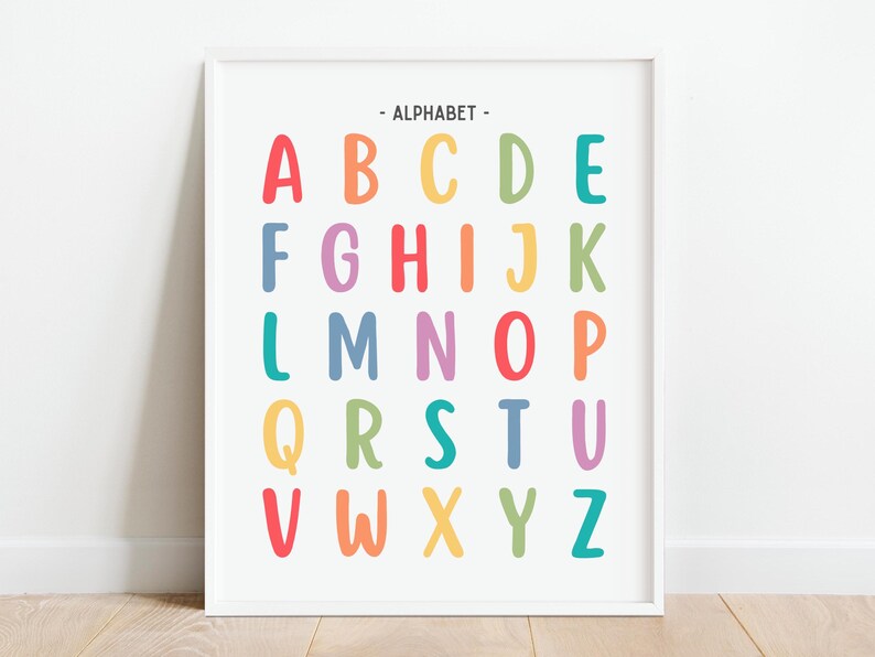Rainbow Alphabet Poster, Abcs Nursery Print, Educational Poster for ...