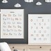Set of 2 Handwriting Charts Alphabet Numbers Muted Rainbow Posters ...