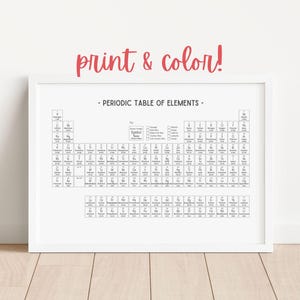 Periodic Table Coloring Page, Chemistry Poster, Educational Science ...