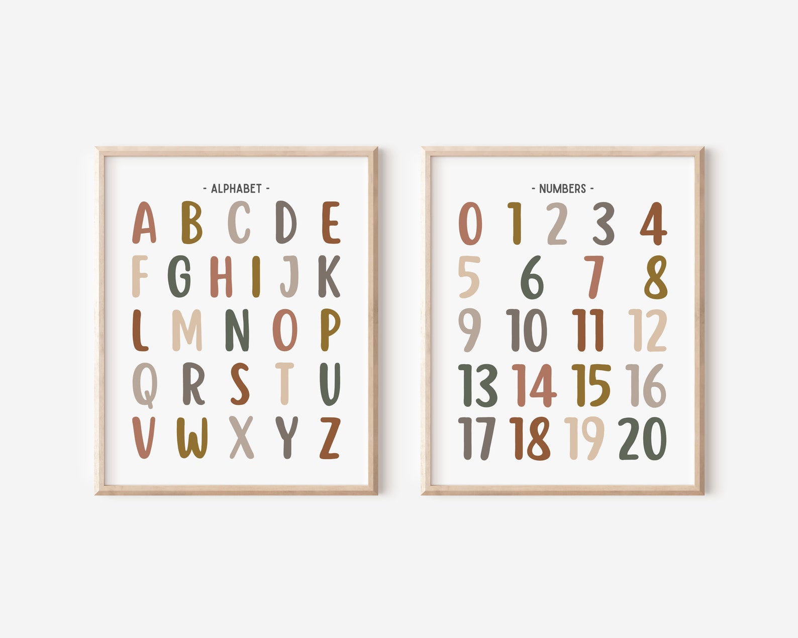 Set of 12 Neutral Boho Educational Posters, Toddler Preschool Classroom ...