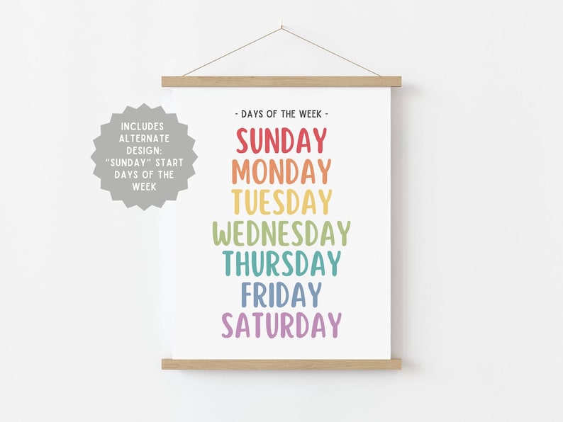 Rainbow Educational Poster Bundle, Set of 12 Preschool Classroom ...