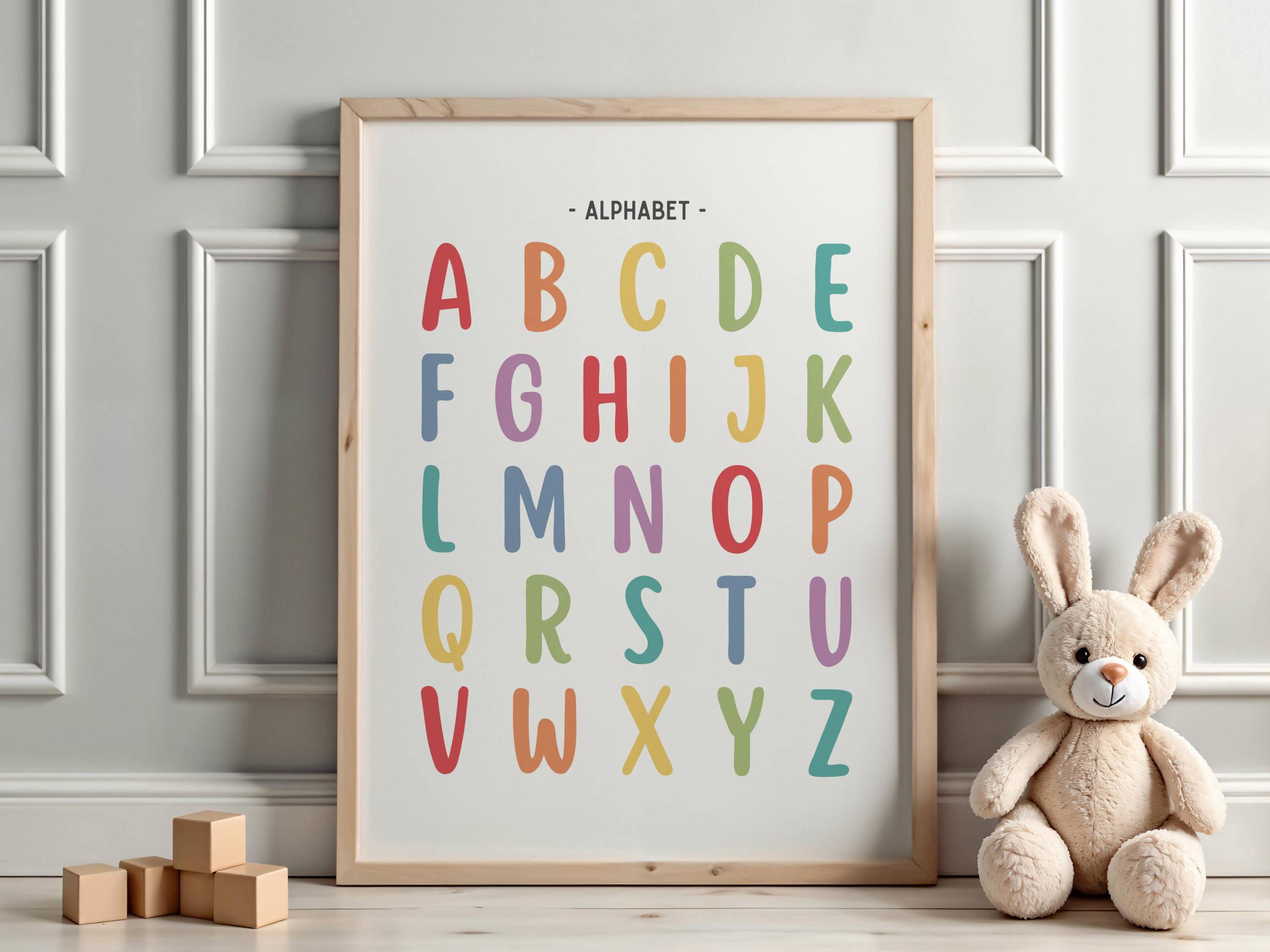 Rainbow Alphabet Poster, Abcs Nursery Print, Educational Poster for ...
