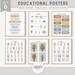 Set of 12 Neutral Boho Educational Posters, Toddler Preschool Classroom ...