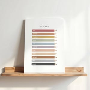 Muted Colors Educational Poster, Colours Print, Printable Homeschool ...