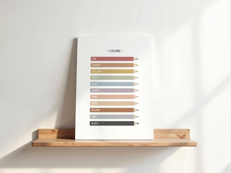 Muted Colors Educational Poster, Colours Print, Printable Homeschool ...