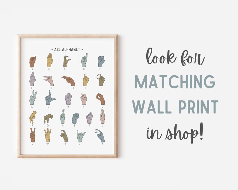 26 Printable Sign Language Flashcards, Learn to Sign ASL Alphabet Flash ...