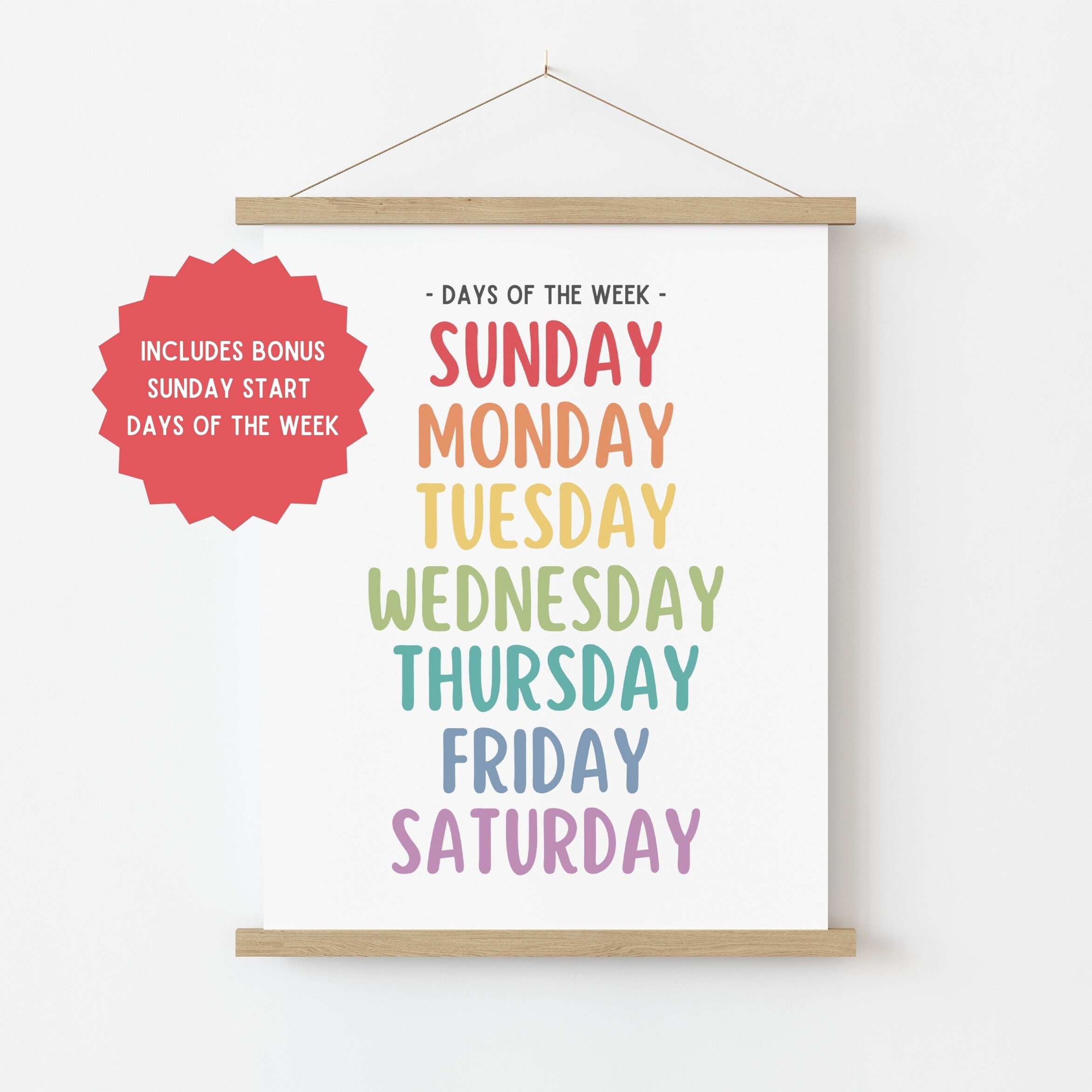 Set of 8 Educational Poster Bundle, Rainbow Preschool Classroom Prints ...