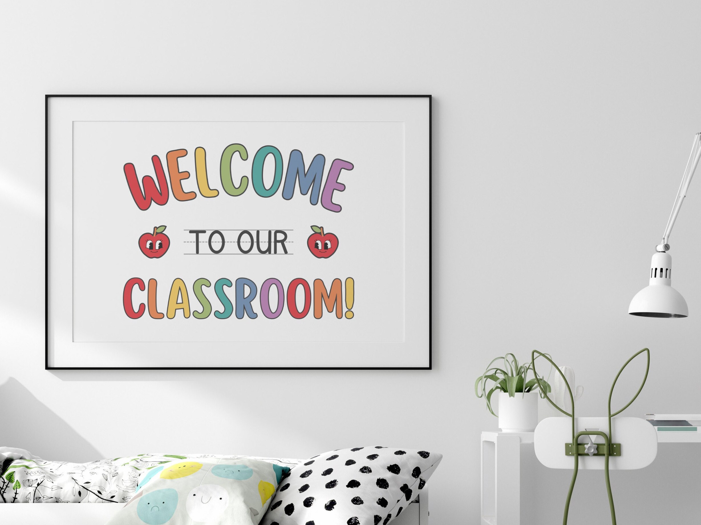 Rainbow Classroom Welcome Sign, Back to School Classroom Decor, Teacher ...