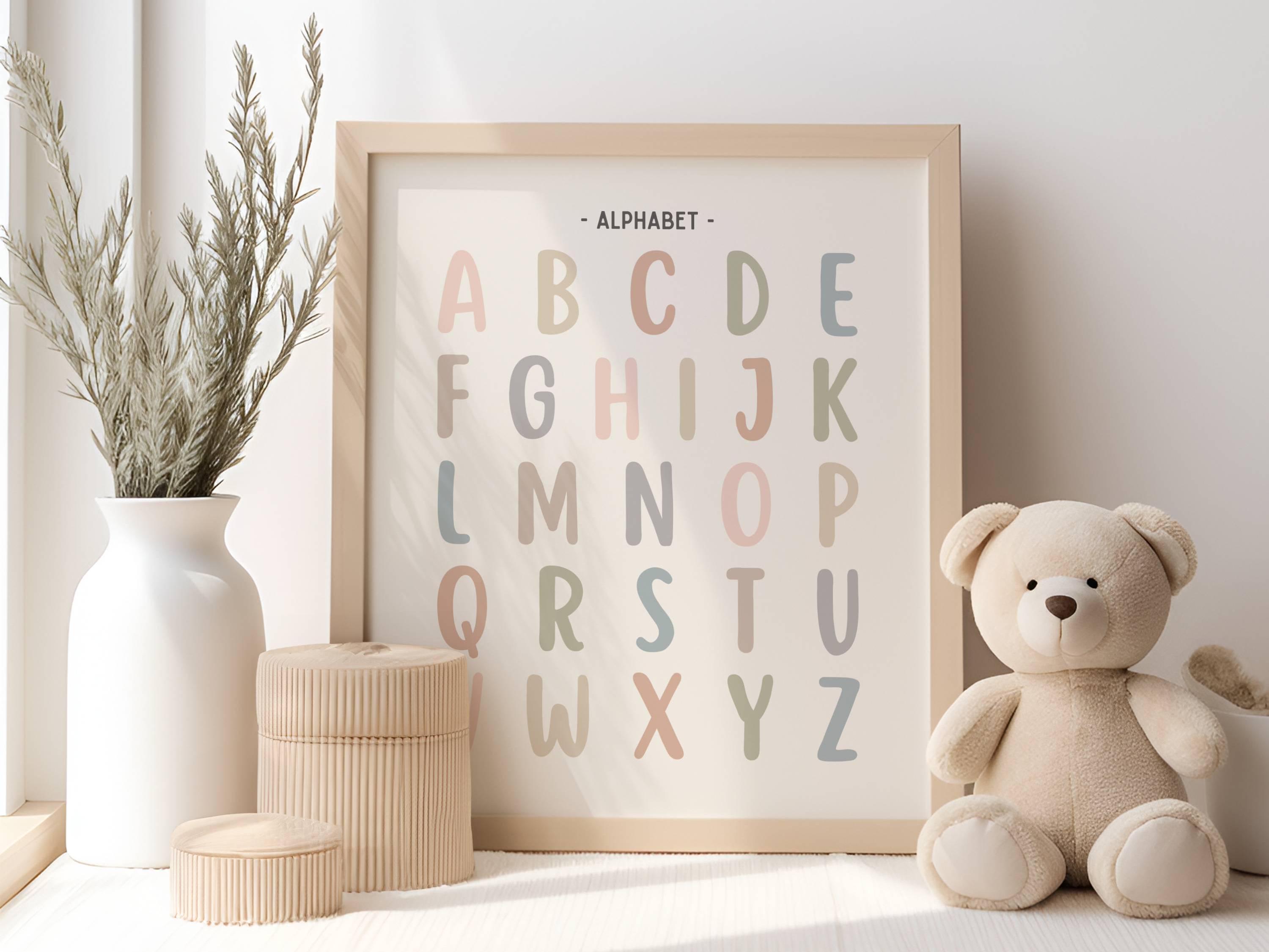Pastel Alphabet Poster, Educational Poster for Kids, Abcs Poster ...
