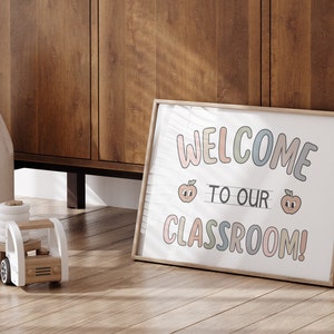 Pastel Classroom Welcome Sign, Back to School Classroom Decor, Teacher ...