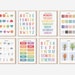Set of 8 Educational Poster Bundle, Rainbow Preschool Classroom Prints ...