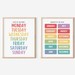 Set of 8 Educational Poster Bundle, Rainbow Preschool Classroom Prints ...